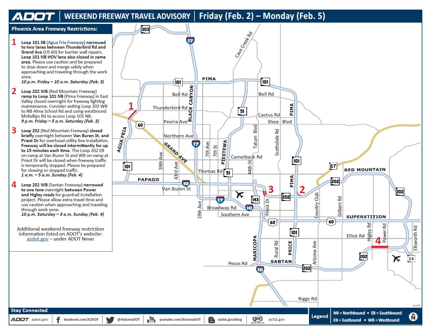 ADOT’s Weekend Freeway Travel Advisory (Feb. 2-5) - Arizona's Family